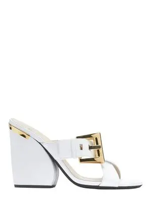 N°21 Logo-plaque Crossover Sandals - White