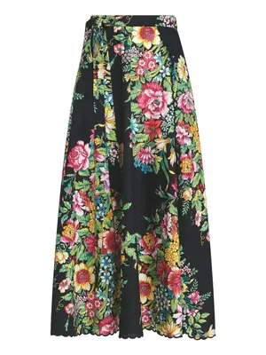 ETRO ETRO Floral-Print Cotton-Blend Midi Skirt