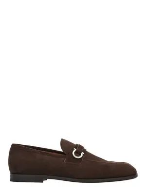 FERRAGAMO Gancini-buckle Leather Loafers - Brown