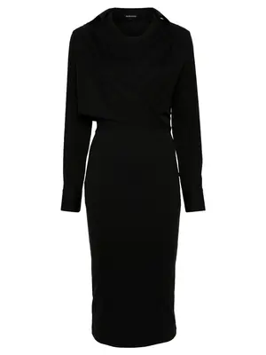 Veronica Beard Malone Layered Midi Dress - Black
