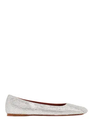 AMINA MUADDI Amina Muaddi Crystal-Embellished Ballerina Shoes