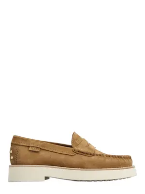 TOD'S Logo-debossed Loafers - Brown