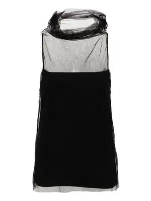 Fabiana Filippi Roll-neck Tulle Top - Black