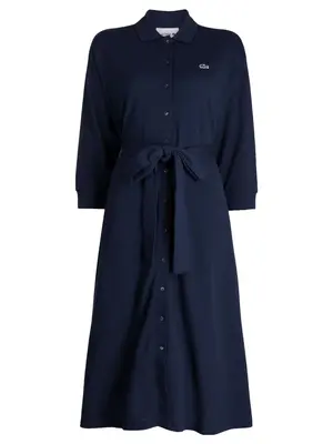 Lacoste Logo Appliqué Cotton Dress - Blue