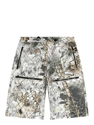DIESEL P-mckell Graphic-print Shorts - Grey