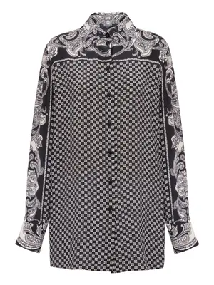 Balmain Paisley-print Silk Shirt - Black