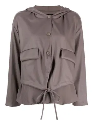 Transit Layered Hooded Jacket - Brown