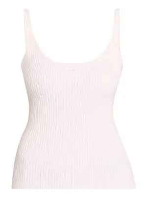 COURREGES Courreges Logo Ribbed Tank Top Pale Pink2