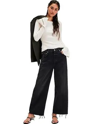 Citizens Of Humanity Ayla Raw Hem Crop Jeans - Bronson