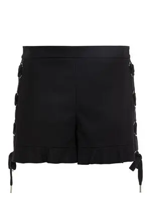 Red Valentino Lace-up Cotton-blend Shorts - Black