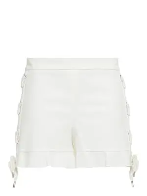 Red Valentino Lace-up Cotton-blend Shorts - White