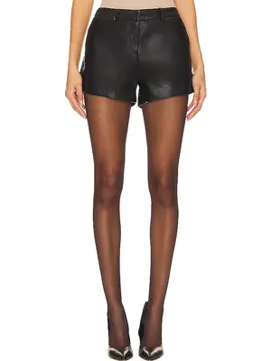 SNDYS Wendy Faux Leather Shorts - Black