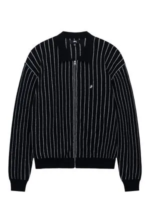 StÜssy Light Weight Long-sleeve Zip Polo Stripe - Black