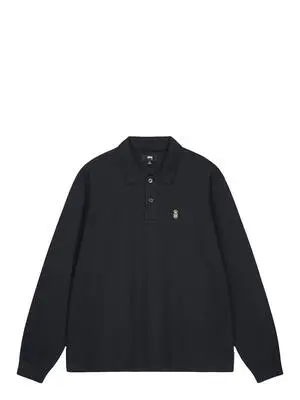 StÜssy Long-sleeve Rib Polo - Black