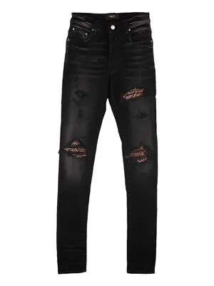 Amiri Distressed Mx1 Bandana Skinny Jeans - Black