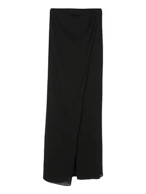 Andamane Draped High-waisted Skirt - Black