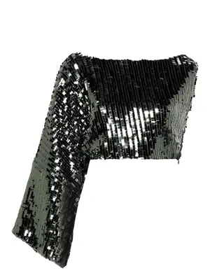 TALLER MARMO Sequinned Asymmetric Top - Silver