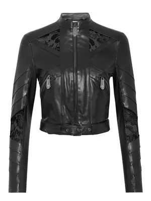 PHILIPP PLEIN Philipp Plein Lace-Embellished Leather Jacket