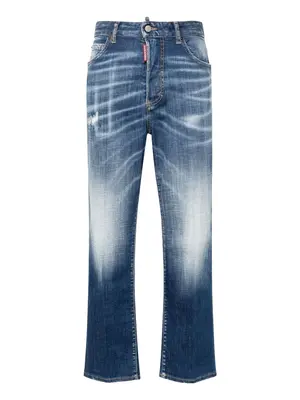 Dsquared2 Boston High-rise Cropped Jeans - Blue