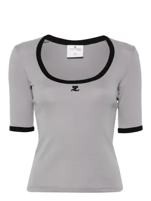 COURREGES Holistic Contrast T-shirt - Grey