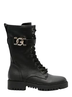 Guess Oriss Logo-plaque Boots - Black