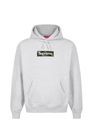 Supreme Box Logo Cotton Hoodie - Grey