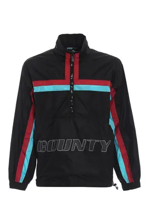 MARCELO BURLON COUNTY OF MILAN Logo Windbreaker Jacket - Black