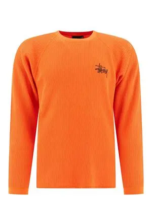 StÜssy 'basic Stock' Thermal T Shirt Orange