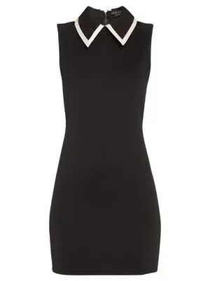 Alice + Olivia Wynell Collared Mini Dress - Black/off White