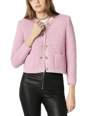 Ba&sh Gaspard Crewneck Cardigan Sweater Lilac