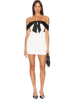 MORE TO COME Jewel Mini Dress - White & Black