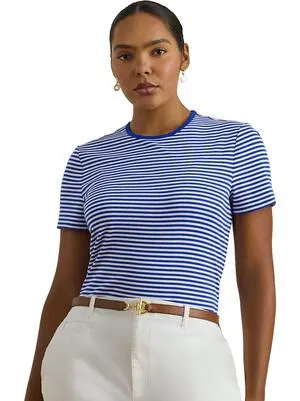 Ralph Lauren Striped Stretch Cotton Crewneck T-shirt - Cruise Royal/white