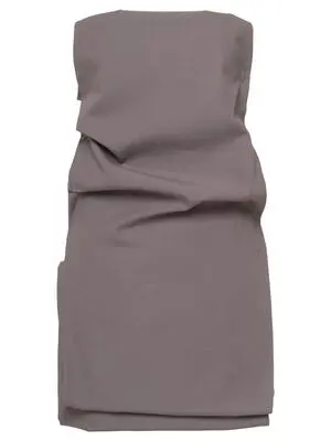 Prada Strapless Gabardine Mini Dress - Grey