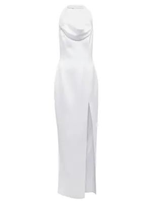 RASARIO Halterneck Gown - White