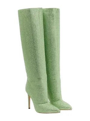 Paris Texas Holly Embellished Leather Knee-high Boots - Green