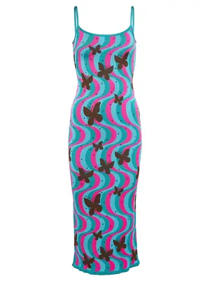 Alessandra Rich Jacquard Midi Dress - Multicoloured