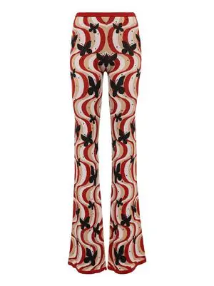 Alessandra Rich Printed High-rise Flare Pants - Multicoloured