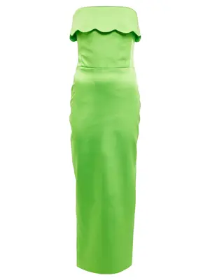 RASARIO Strapless Satin Gown - Green