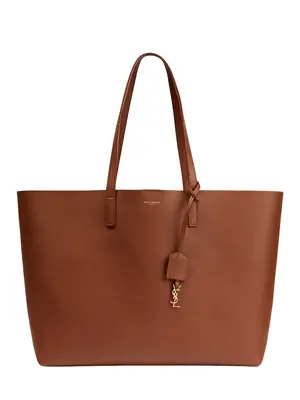 Saint Laurent Shopping E/W Leather Tote Bag Brown