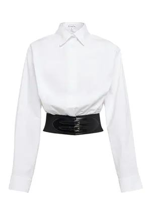 Alaïa Belted Cotton Poplin Shirt - Multicoloured