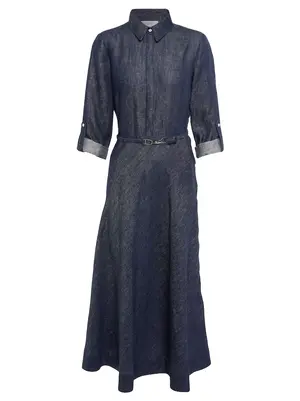 Gabriela Hearst Marley Denim Midi Dress - Blue