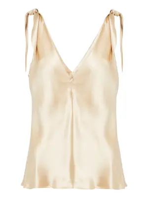 Gabriela Hearst Arrow Silk Top - Beige
