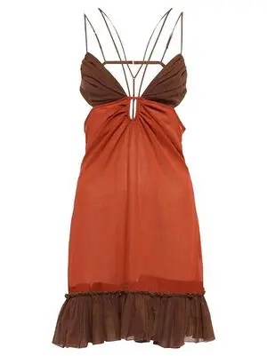 NENSI DOJAKA Cutout Cotton Minidress - Multicoloured