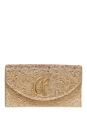CHRISTIAN LOUBOUTIN Loubi54 Small Embellished Leather Clutch - Gold