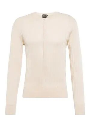 TOM FORD Silk-blend Henley Sweater - White