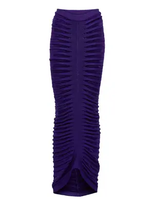 Alaïa Ruched Maxi Skirt - Purple