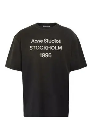 Acne Studios Logo-print Cotton-blend T-shirt - Black
