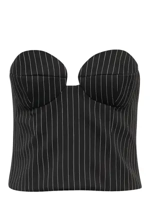 Magda Butrym Pinstripe Wool Bustier - Multicoloured