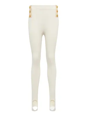 Balmain High-rise Stirrup Leggings - White