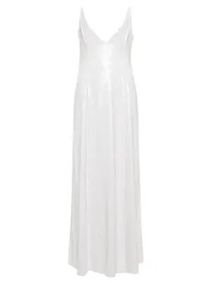 Khaite Carina Sequin Slip Dress - White